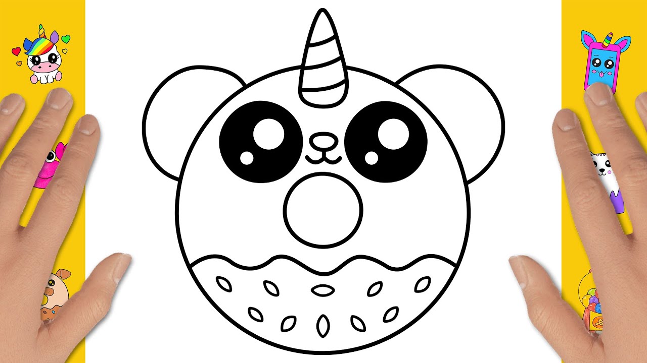 How to Draw Panda Donut - Cute Coloring Kids - YouTube