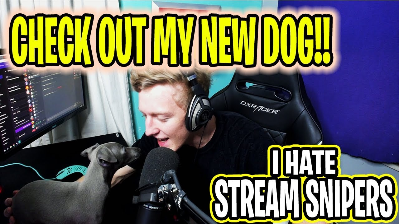 TFUE shows his NEW DOG on stream and talks about STREAM SNIPERS ...