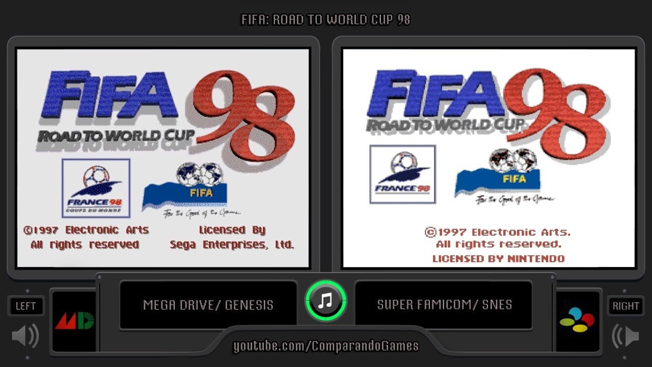 FIFA 98 (Sega Genesis vs SNES) Side by Side Comparison | VCDECIDE - YouTube
