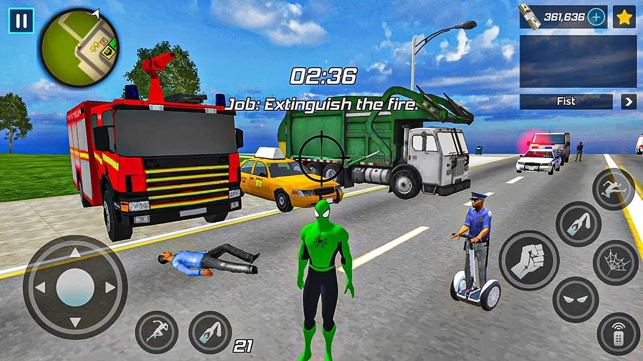 Amazing Spider Rope Hero Ninja Gangster Crime City - Android Gameplay ...