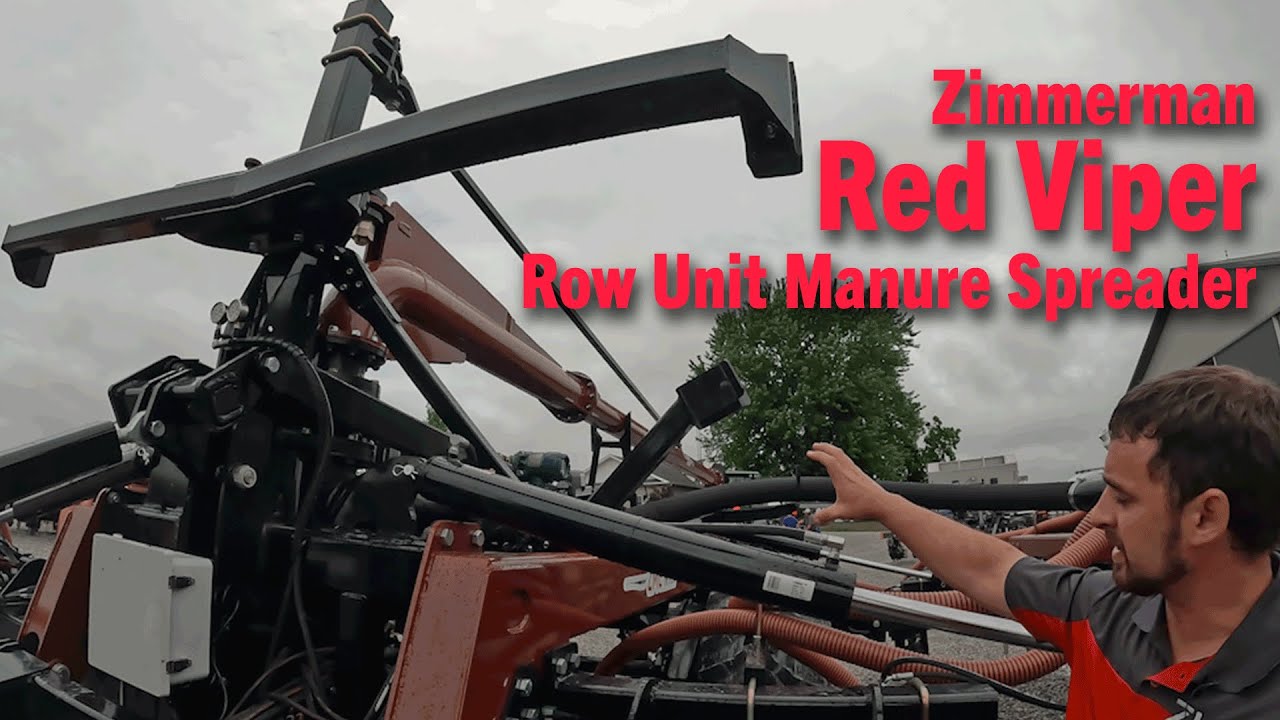 Zimmerman Red Viper Row Unit Manure Spreader - YouTube