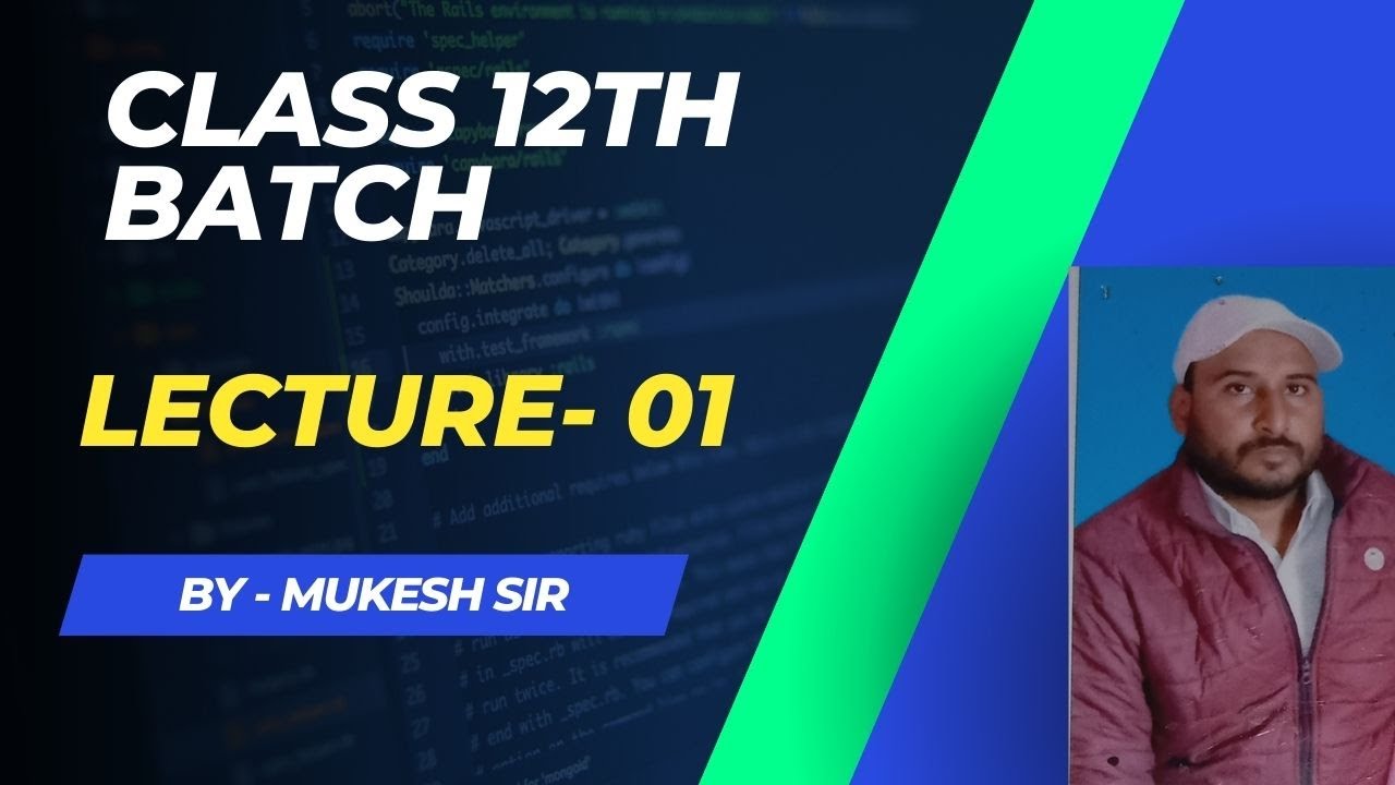 12 CLASS NEW BATCH FOR MATHS - CLASS 01 - YouTube