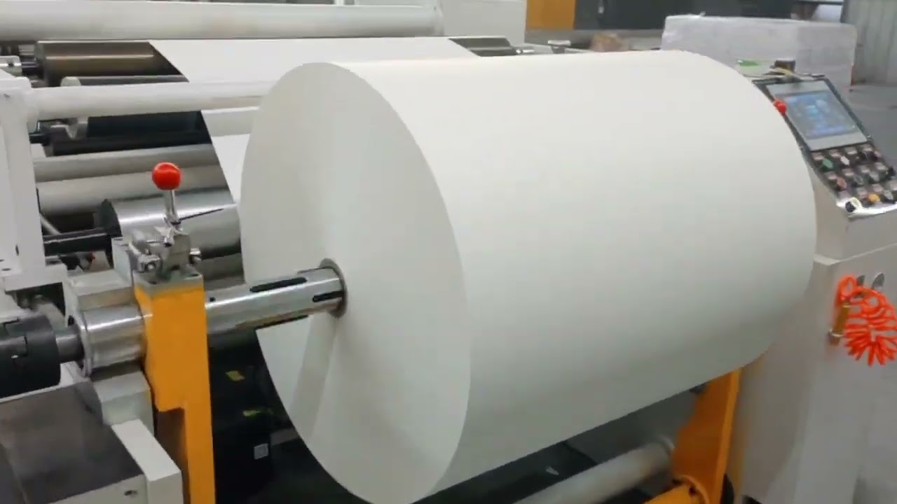 High Speed Paper Jumbo Roll Rewinder Machine For Producing Small Rolls ...