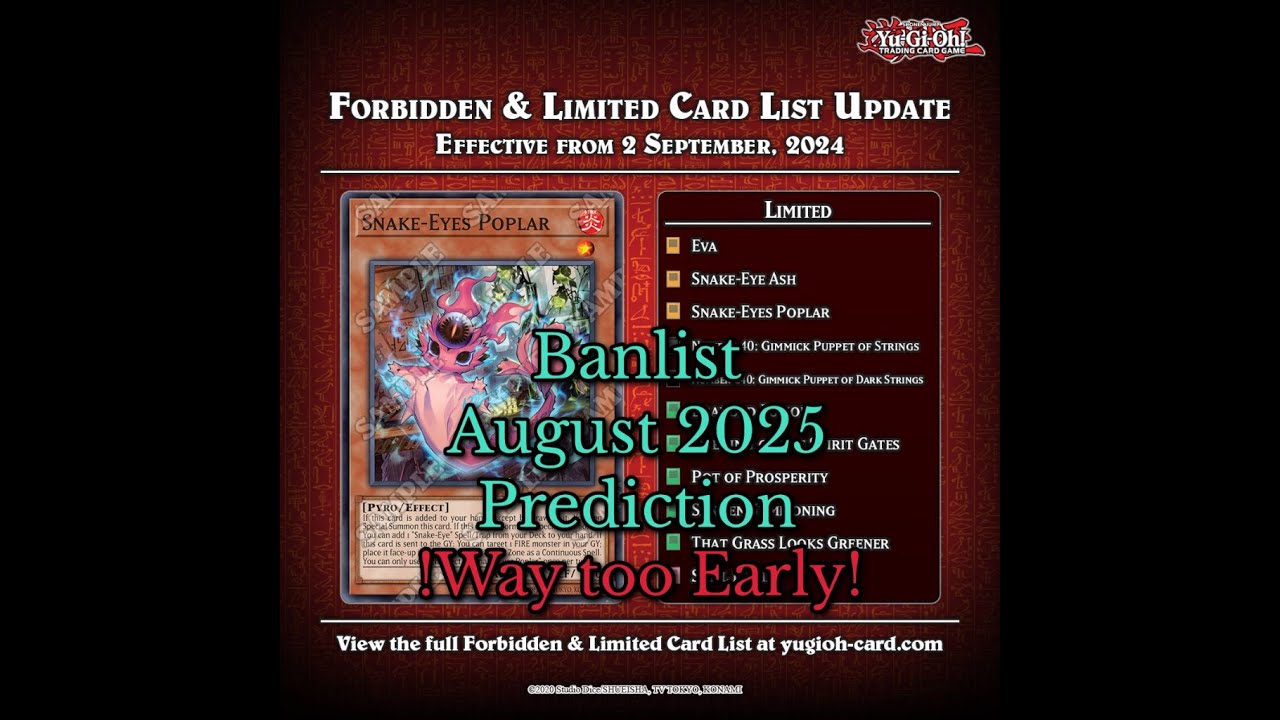 Yu-Gi-Oh! Banlist Prediction August 2025 Thoughts on what Konami may do ...