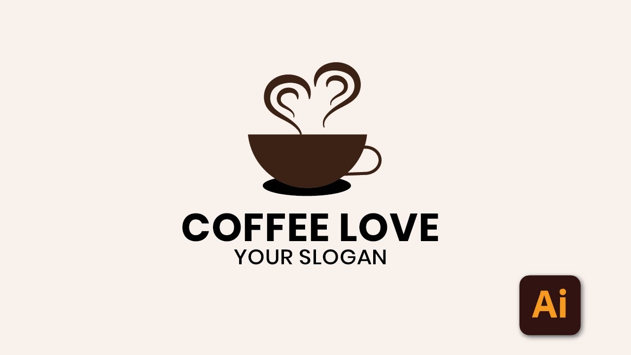 Coffee Logo Design In Adobe Illustrator | Adobe Illustrator Tutorial ...