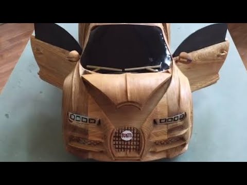Wood carving. Bugatti chiron Unique Wooden car - YouTube