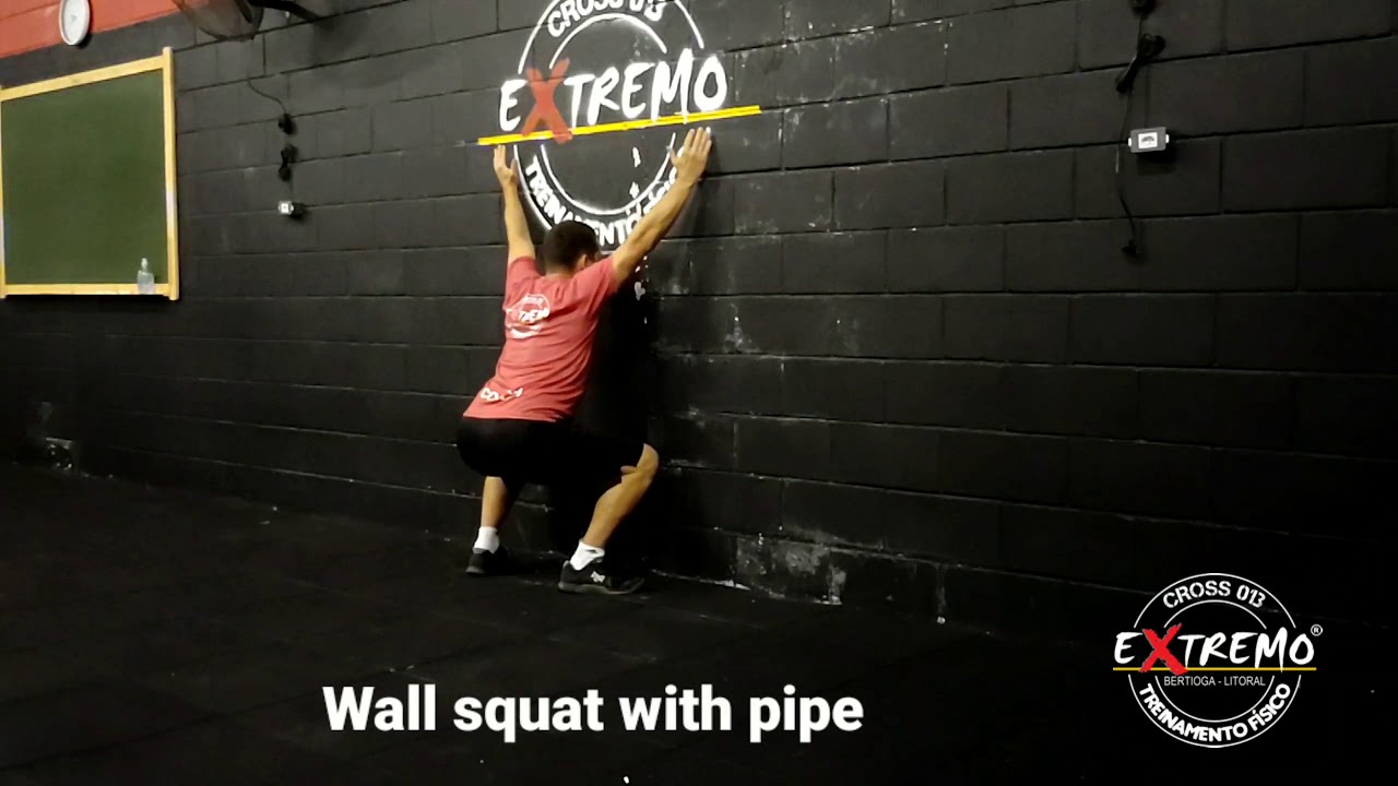 Wall squat with pipe - YouTube