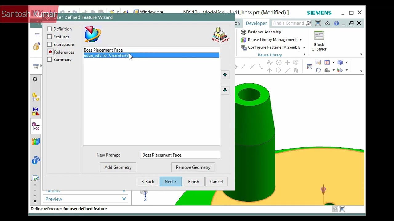 NX 12.0 | SIEMENS | Walkthrough - USER DEFINED FEATURE | UDF - YouTube