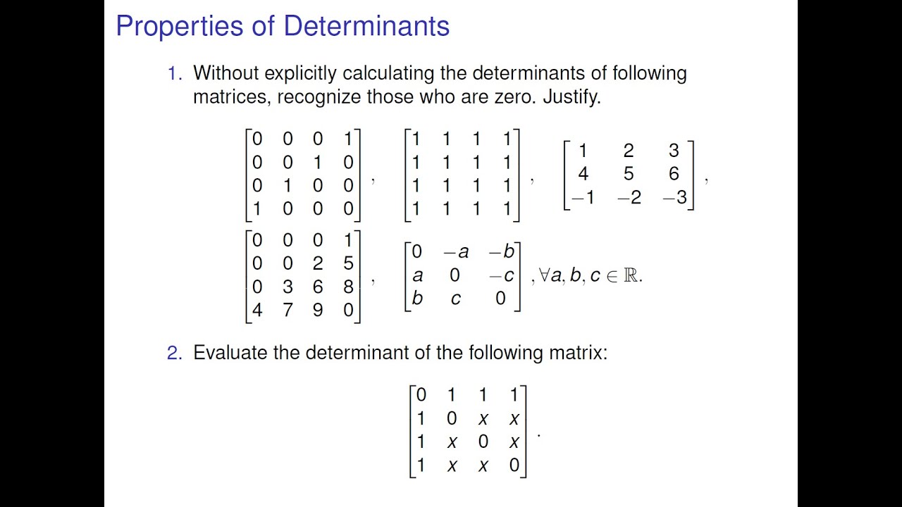 Linear Algebra - Properties of Determinants - YouTube
