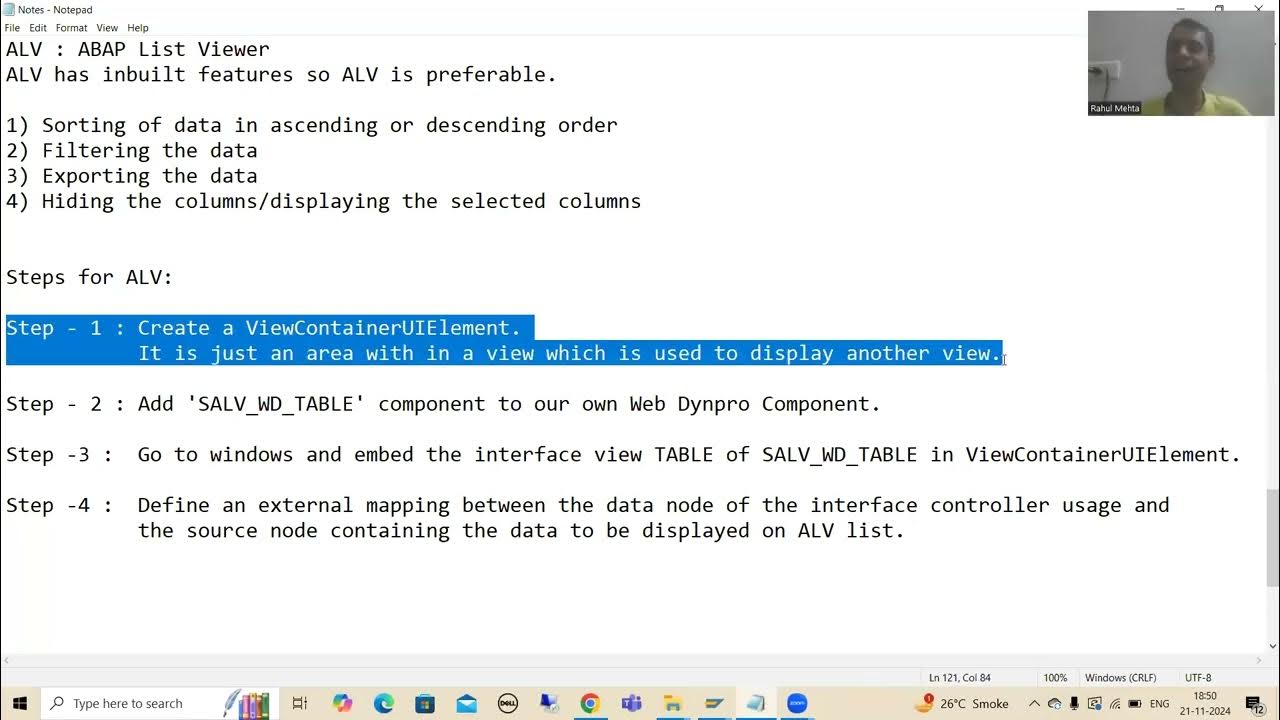52 - Web Dynpro ABAP - Component Usage - ABAP List Viewer(ALV) Part5 - YouTube