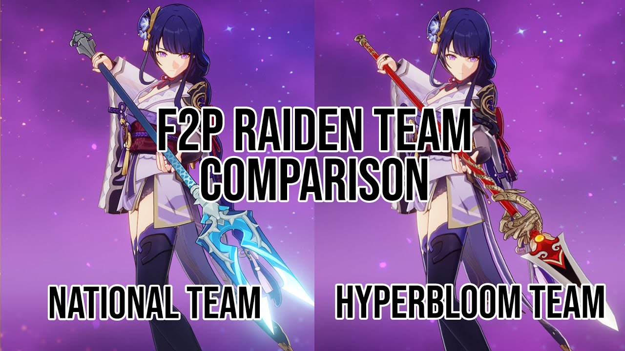 Raiden Shogun F2P National Team & Hyperbloom Gameplay Comparison ...