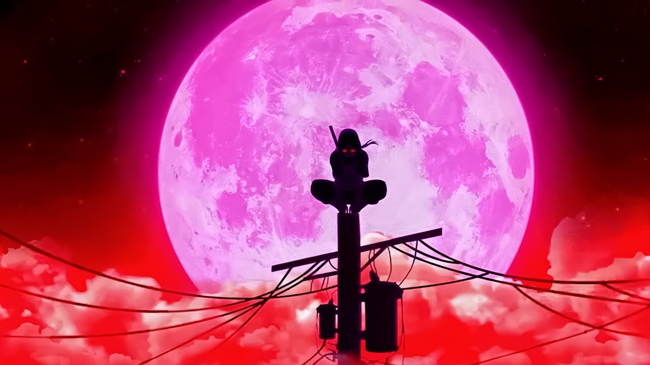 Itachi Sharingan Red Moon x Itachi Uchiha in Front of the Red Moon ...