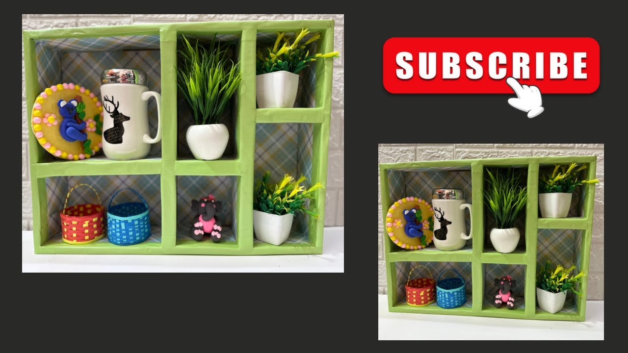 DIY how to make a wall shelf using small pieces of recycled cardboard ...