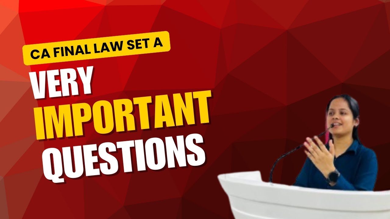 CA Final Law SET A MCQs 🔥 Very Important Questions You Can’t Miss! 1 ...