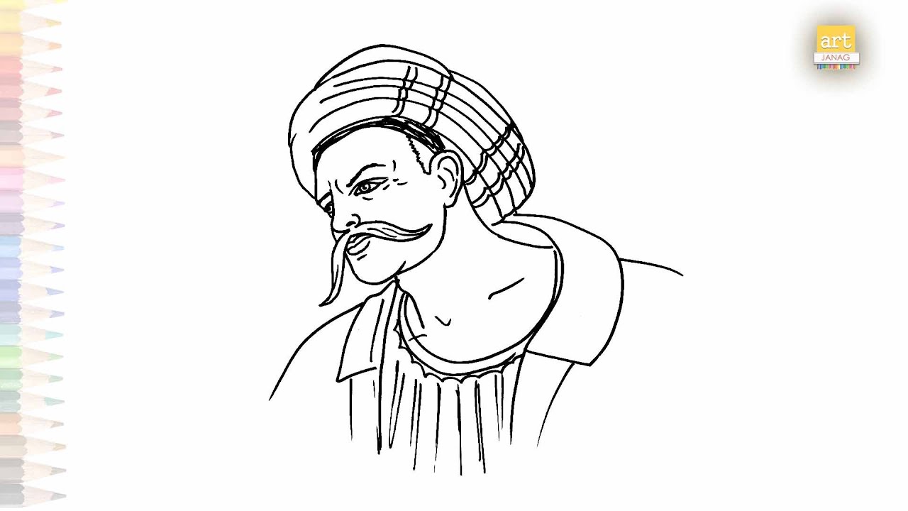 Averröes drawing easy | Portrait Art | How to draw Averroes step by ...