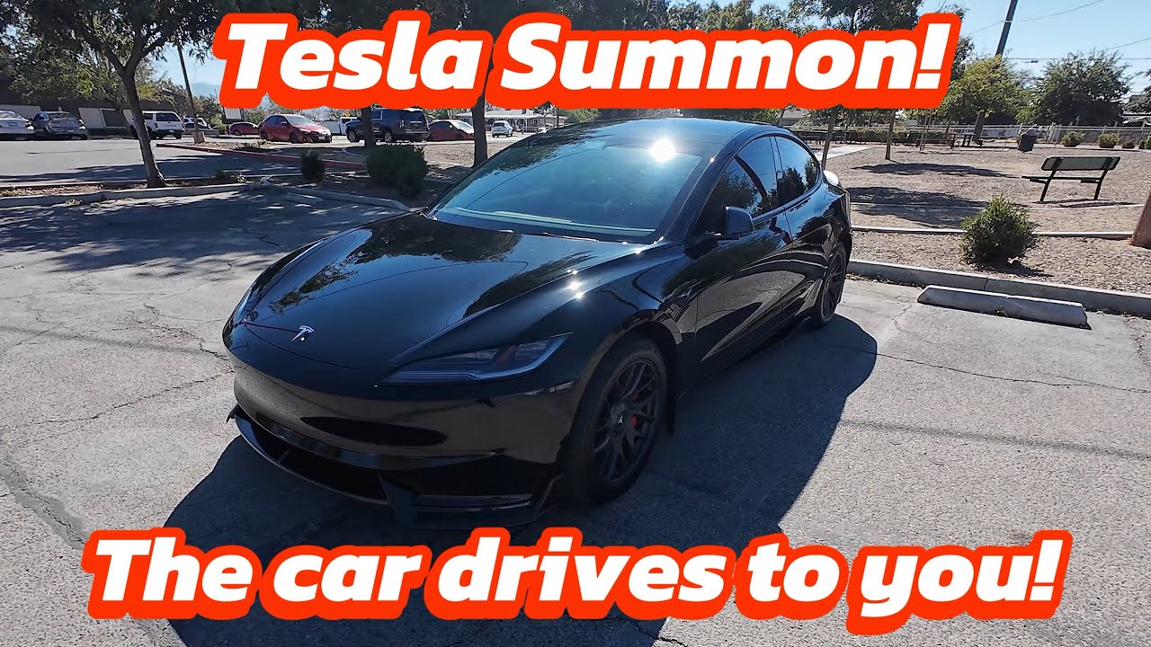 Tesla Summon Tutorial (The Car Self Drives to you) Amazing! 2024 4K ...