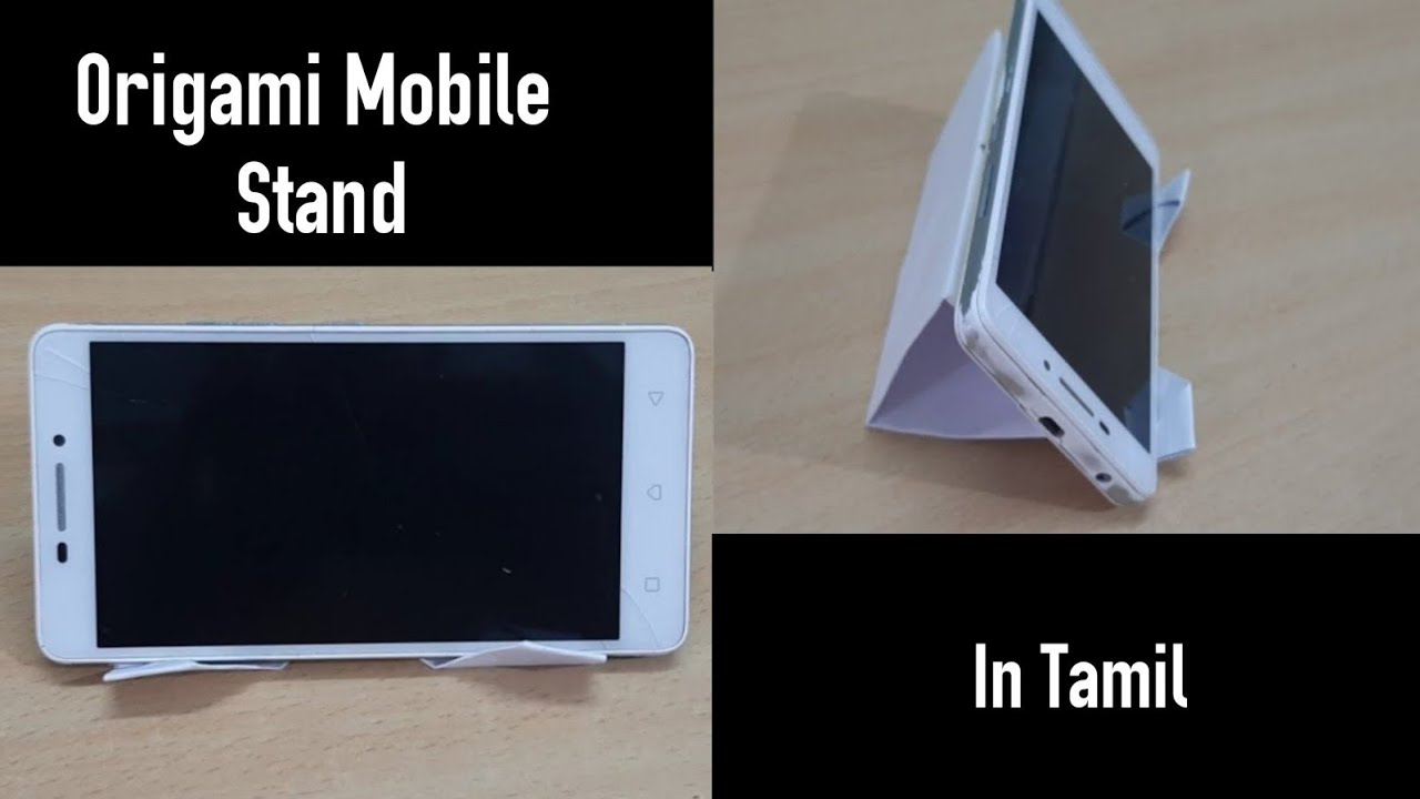 origami mobile stand | origami phone holder - YouTube