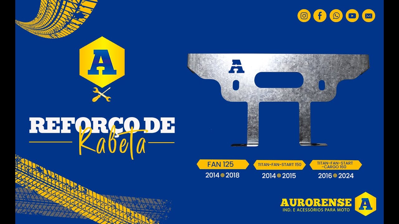 Reforço de Rabeta - Aurorense - FAN 125 - TITAN/FAN/START 150 - TITAN ...