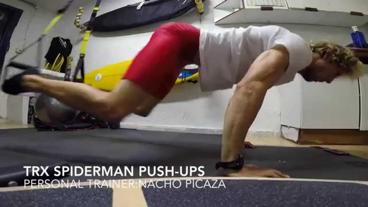 trx spiderman push ups - YouTube