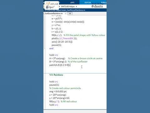 Coding simple sunflower and rainbow using MATLAB #Shorts - YouTube