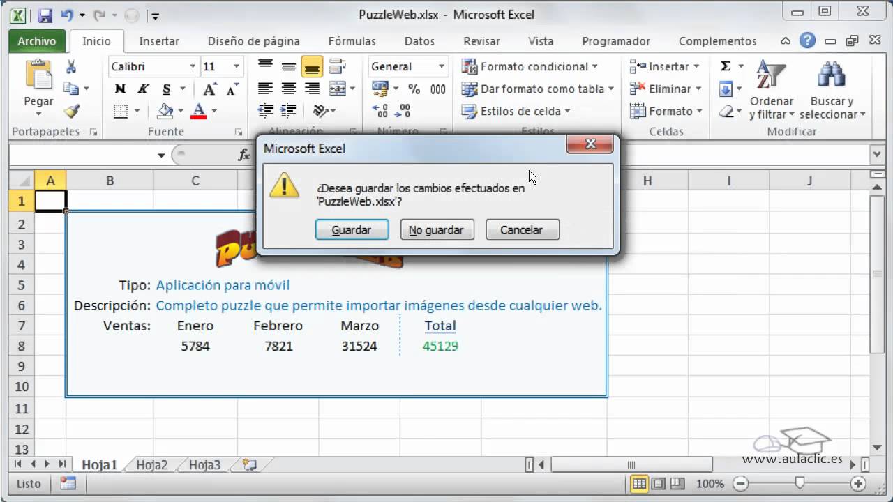 Curso de Excel 2010. 3.2. Cerrar un libro. - YouTube