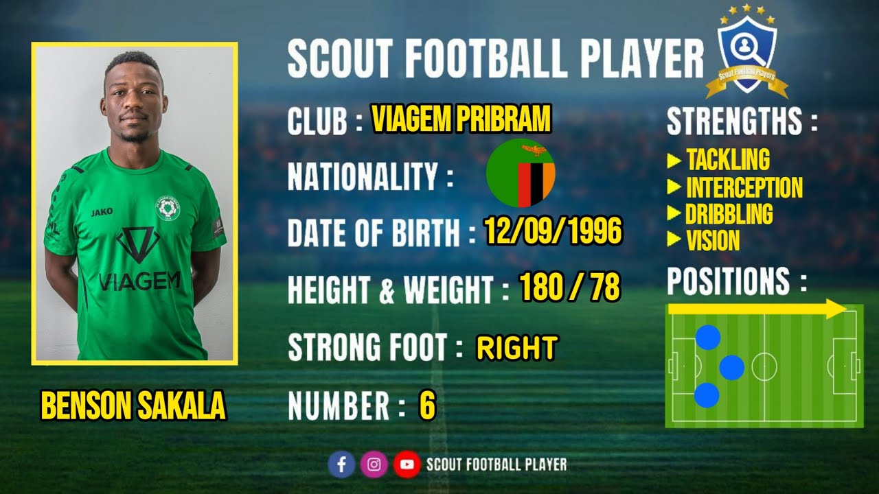 BENSON SAKALA 🔵 CENTRE DEFENDER / MIDFIELDER 🔵 VIAGEM PRIBRAM 🔵 2021/ ...