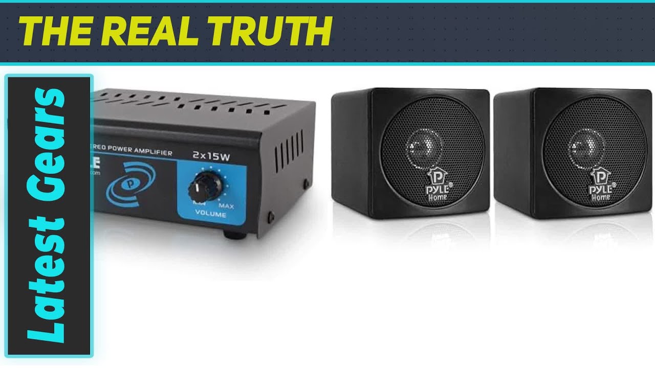 Compact Audio Power Combo: Pyle PCA1.5 Amplifier + PCB3BK Bookshelf ...