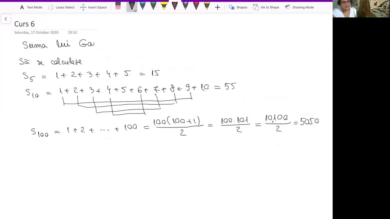 Suma lui Gauss, Grupa 3, (Cls-5, Curs-6, Partea-1) - YouTube