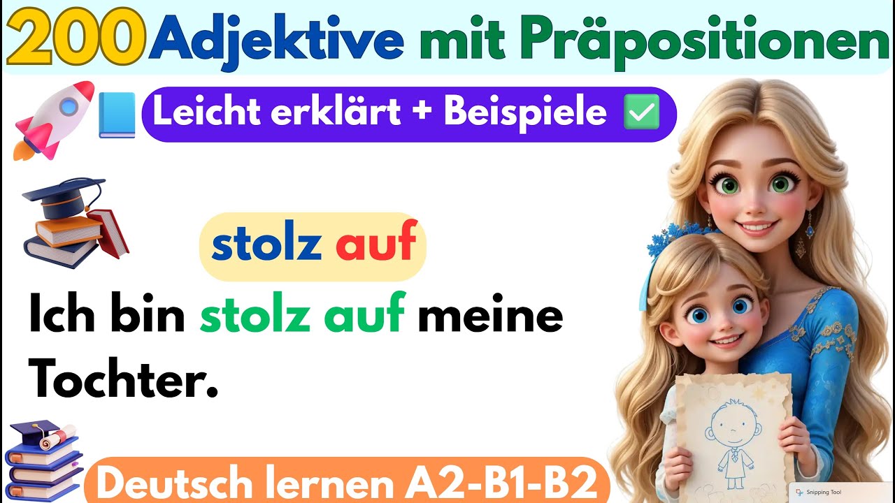 200 Adjektive mit Präpositionen 🚀 Leicht erklärt + Beispiele aus dem ...