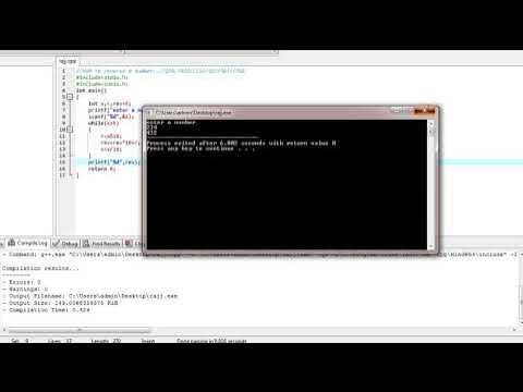 c program to reverse a number - YouTube