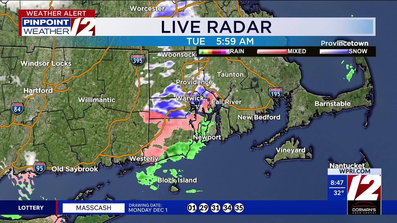 WPRI 12 Weather Forecast for 12/2/25: Early snow/rain to a steady rain ...