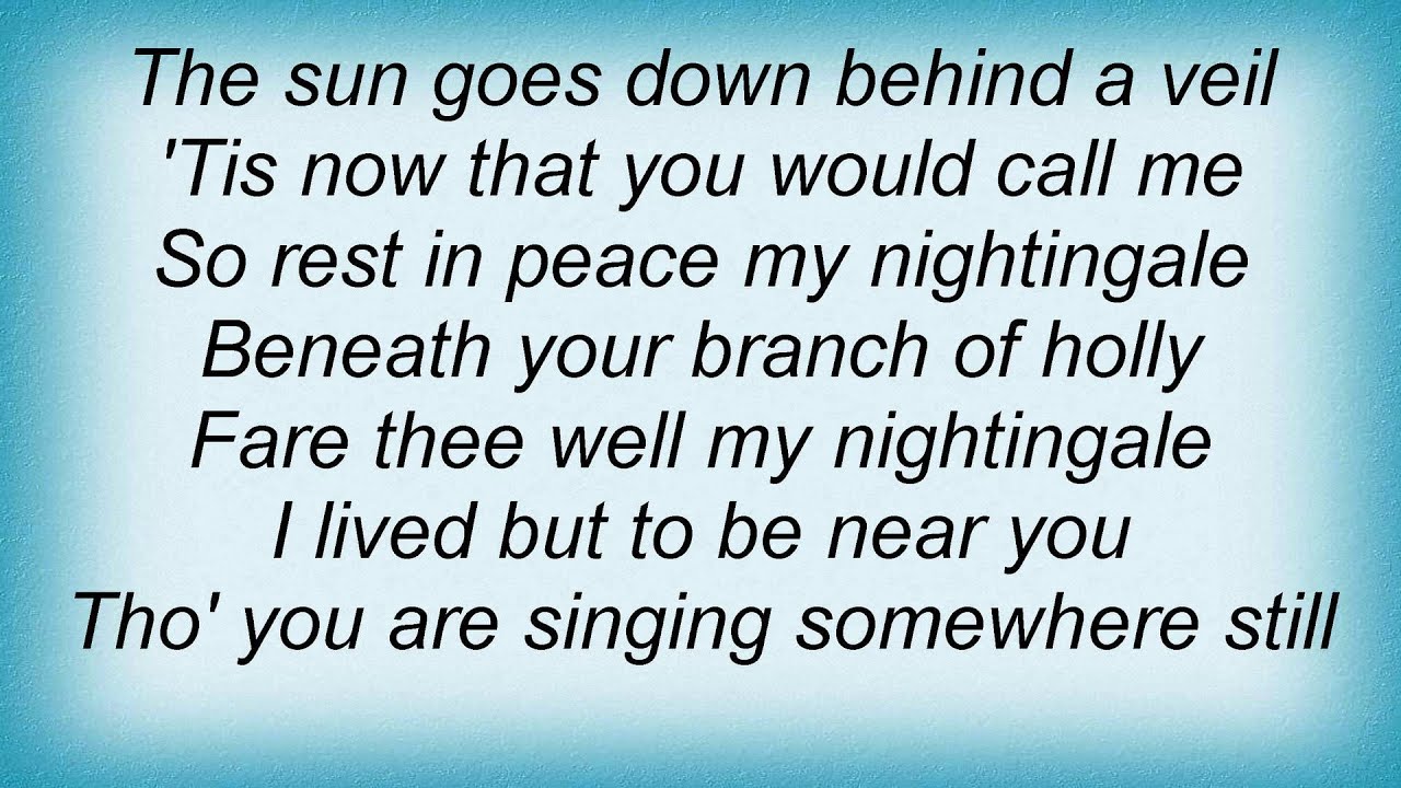 Leonard Cohen - Nightingale Lyrics - YouTube