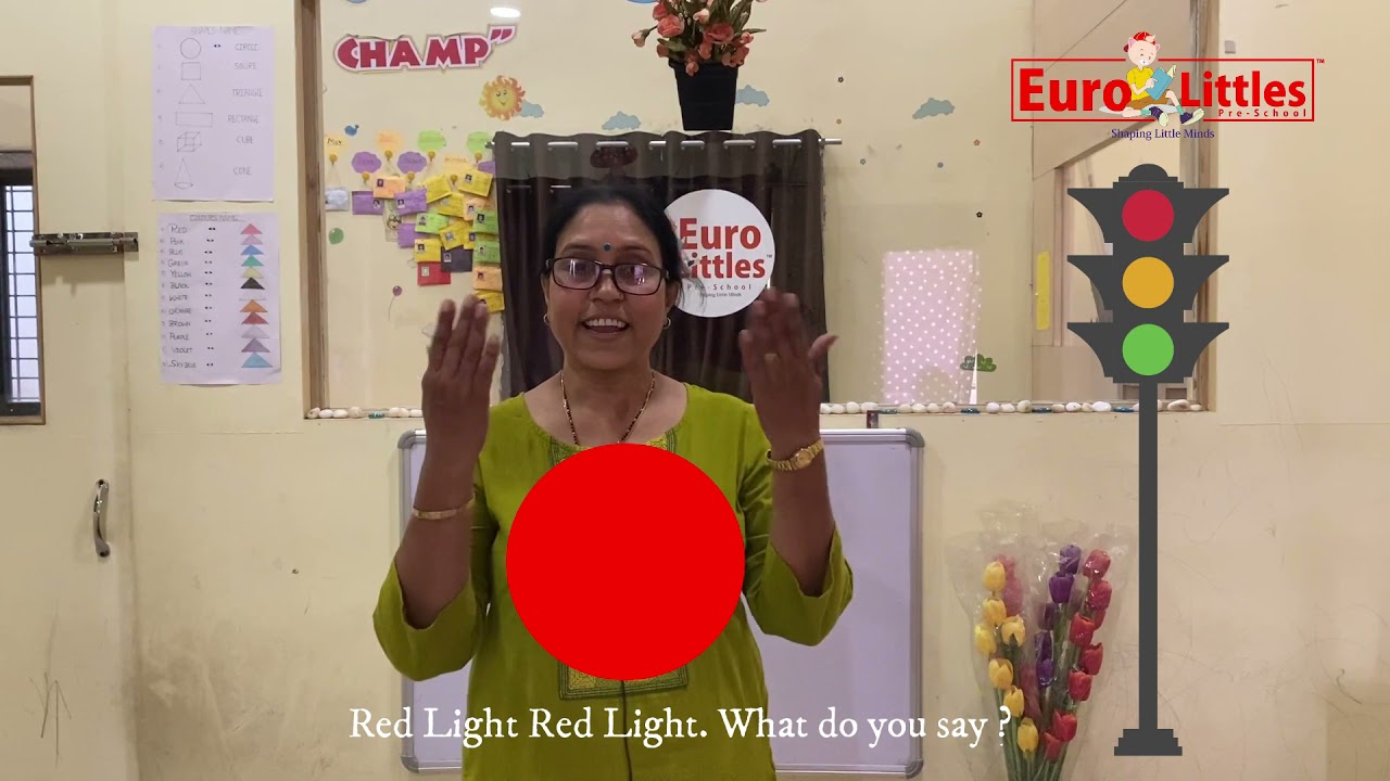 Red Light, Red Light Rhyme | Eurolittles Preschool - YouTube