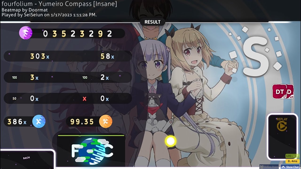 「osu!」Yumeiro Compass [Insane] (Doormat) HDDT 254pp ReFC - YouTube