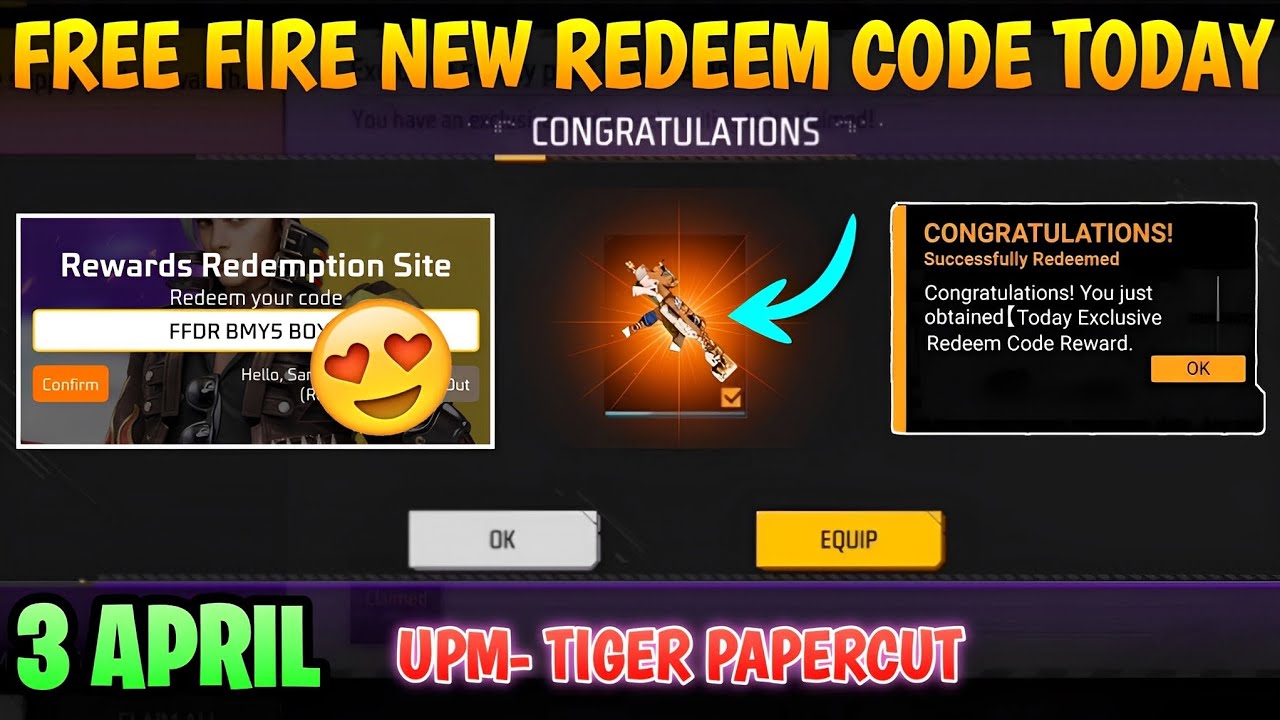 Ump tiger papercut redeem code today | ump gun skin - YouTube