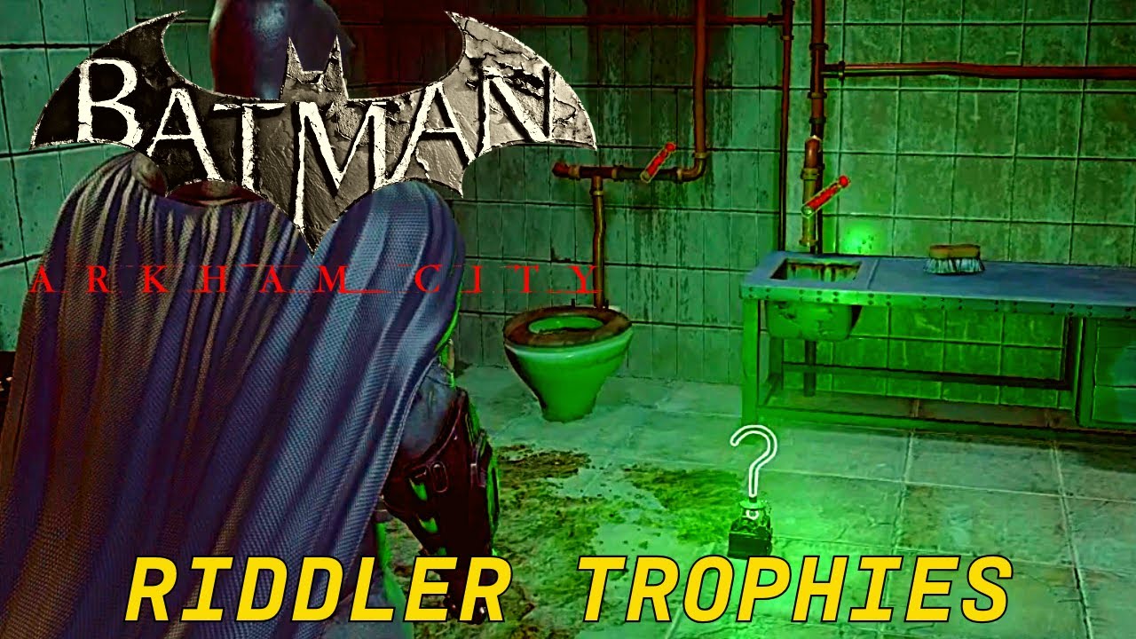 Batman Arkham City Solomon Wayne Courthouse Riddler Trophies - YouTube