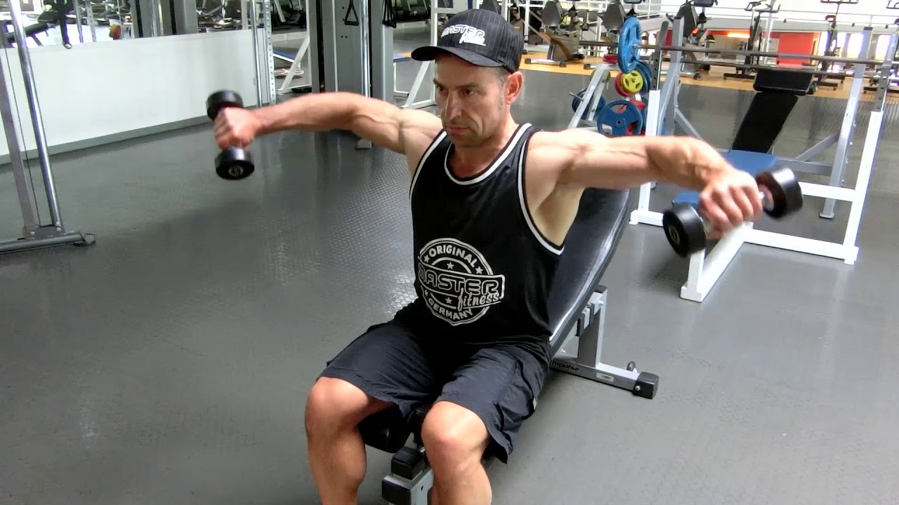 Seitheben sitzend mit Kurzhanteln - YouTube