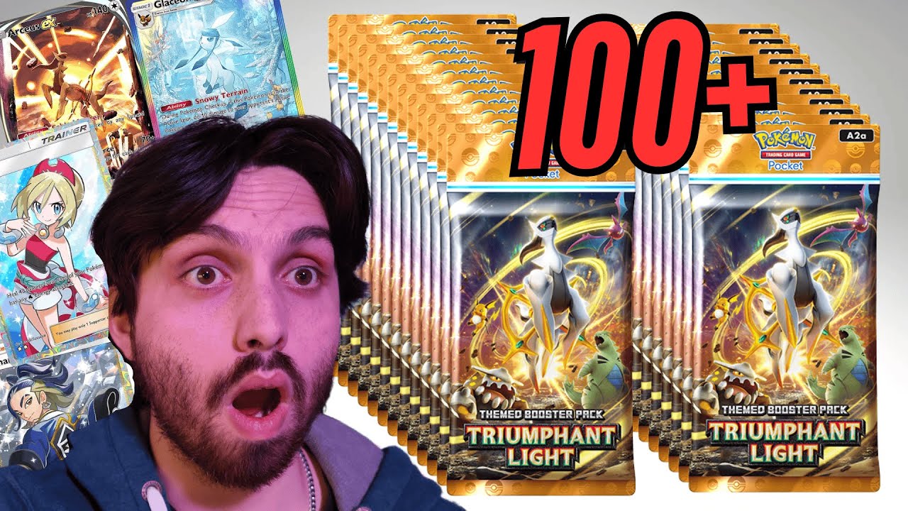 TRIUMPHANT LIGHT 100 + PACK OPENING IN POKEMON TCG POCKET!!! - YouTube