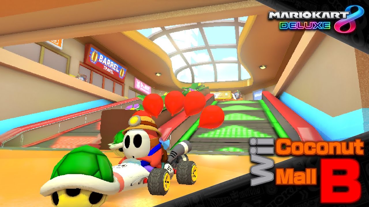 Wii Coconut Mall B (Mario Kart 8 Deluxe Custom Battle Track) - YouTube