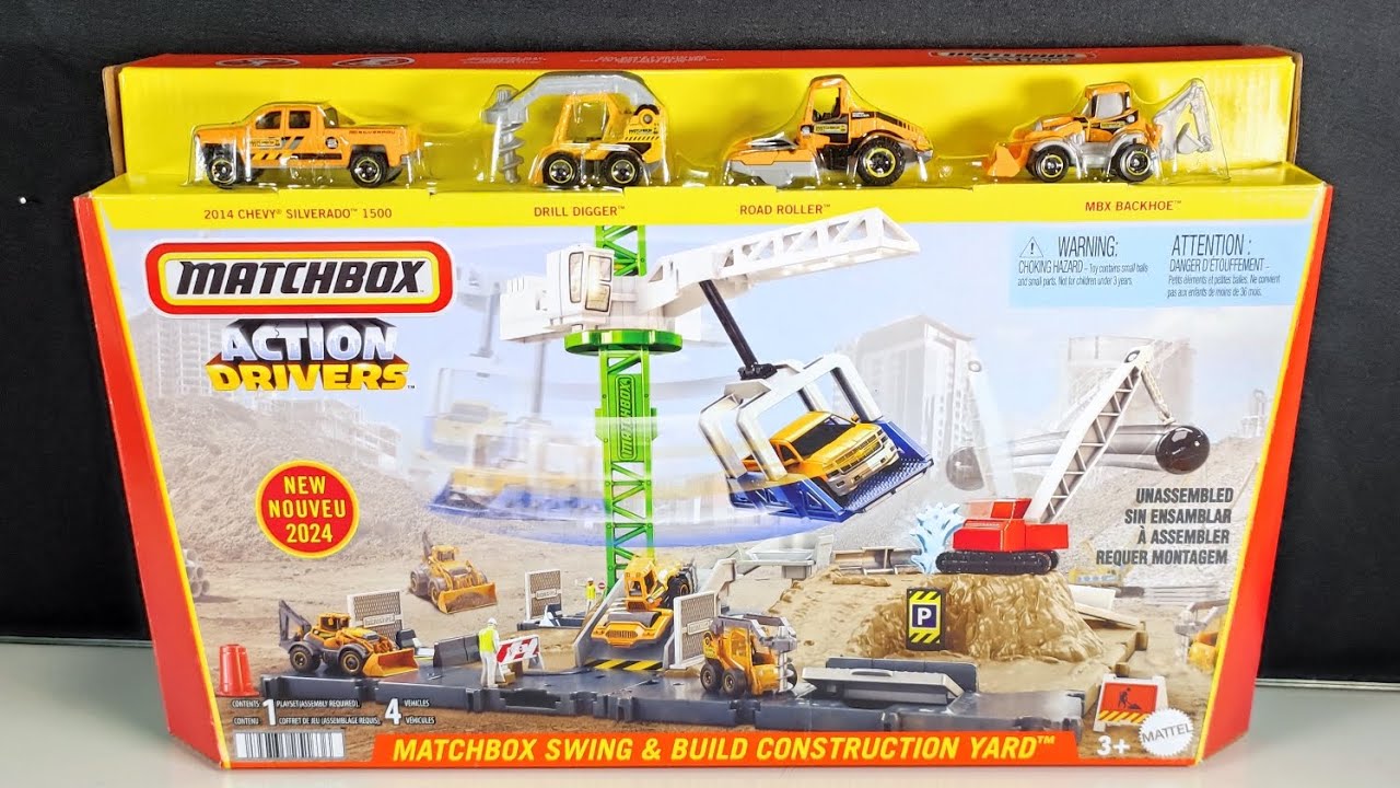 Matchbox Action Drivers new 2024 Swing & Build Construction Yard ...