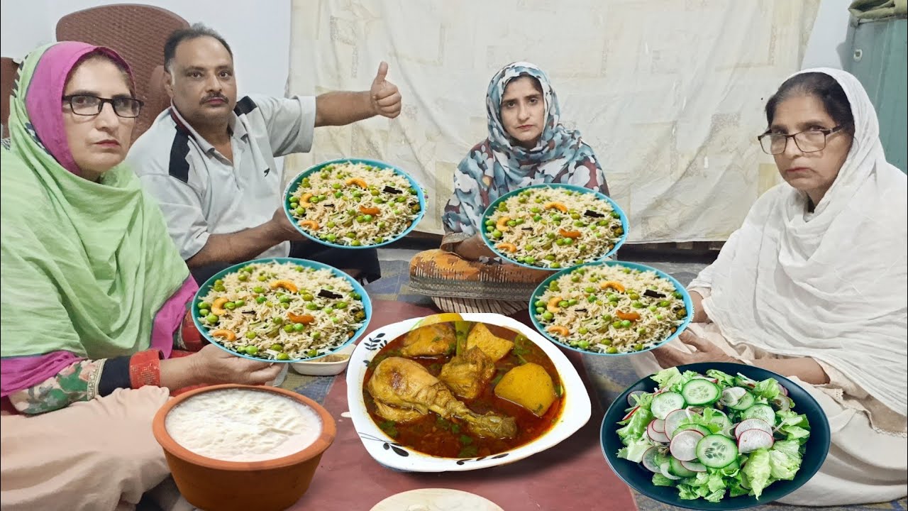 Sham Ke Khane Main Banai Special Aloo Chicken Mater Pulao Recipes ...