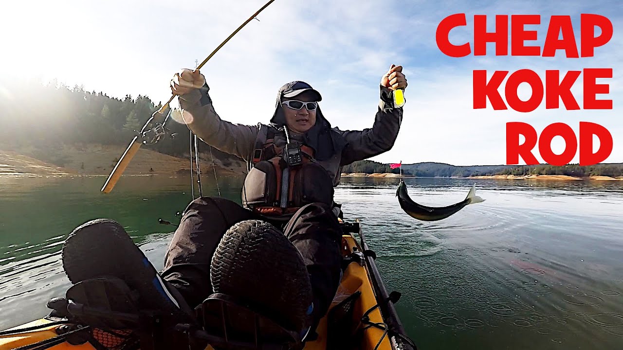 Warm Winter Kayak Kokanee Fishing With A Cheap Rod: Eagle Claw ...
