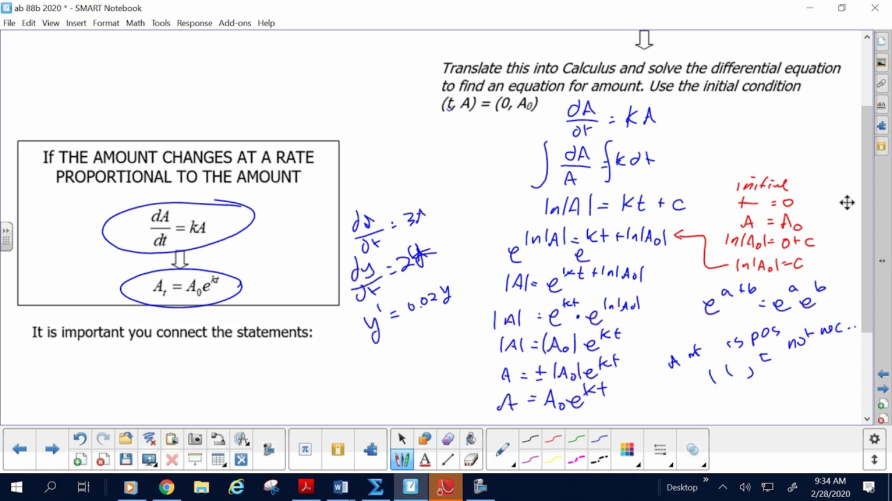 ab88b - differential equations 2 - exponential growth - YouTube