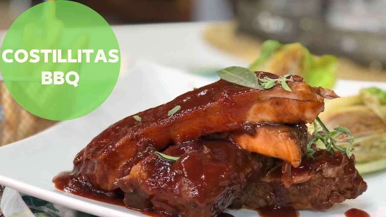 COSTILLITAS de cerdo a la BBQ: receta sencilla de cero - YouTube