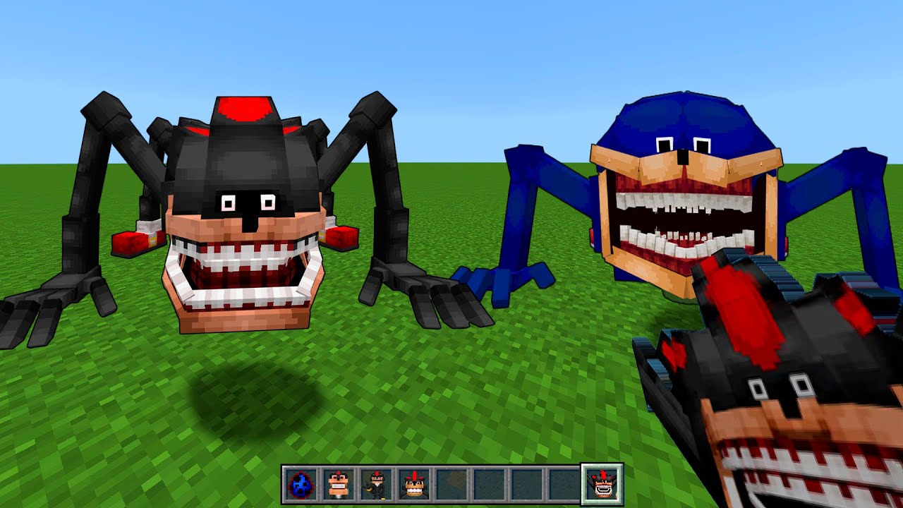 NEW Shin Shadow vs OLD shin sonic in MINECRAFT PE - YouTube