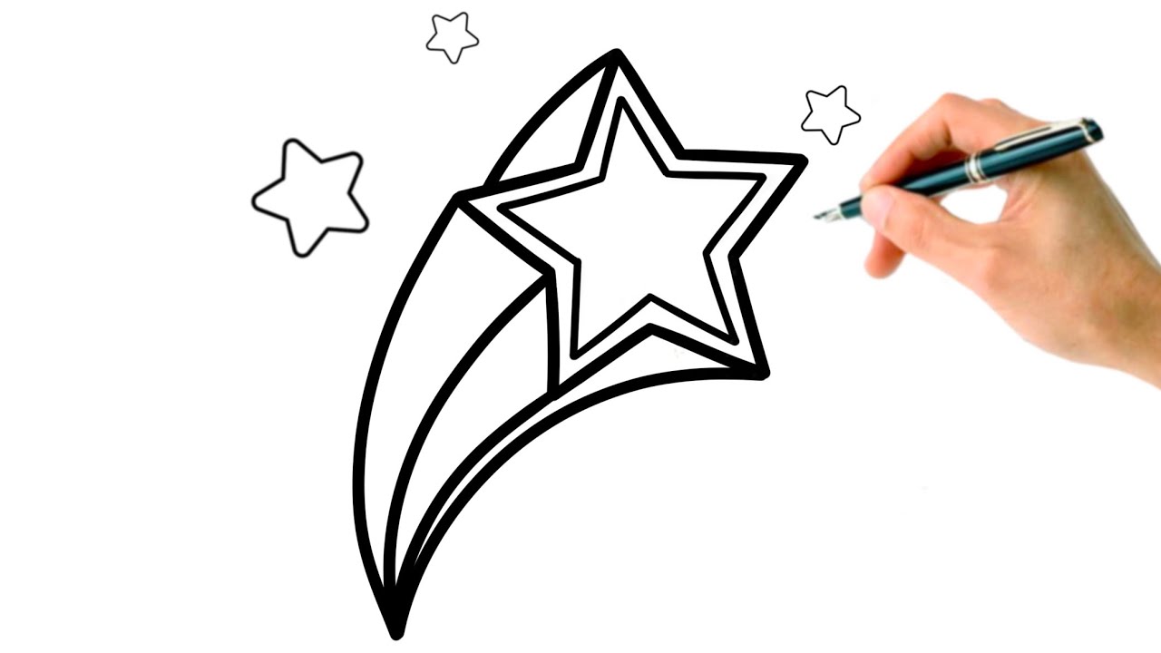 How to Draw a Shooting Star 💫 VERY EASY TUTORIAL FOR KIDS STEP BY STEP ...