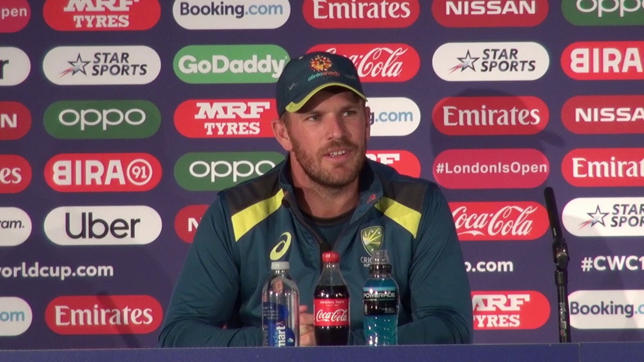 Aaron Finch speaks ahead of New Zealand v Australia in the ICC Cricket ...