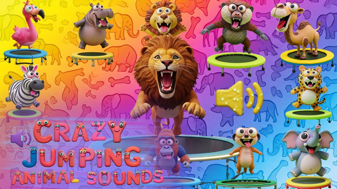 Jumping Safari Animal Sounds 🦁🐘 | Funny Trampoline Jungle Song 🎶🌌 | Zoo ...