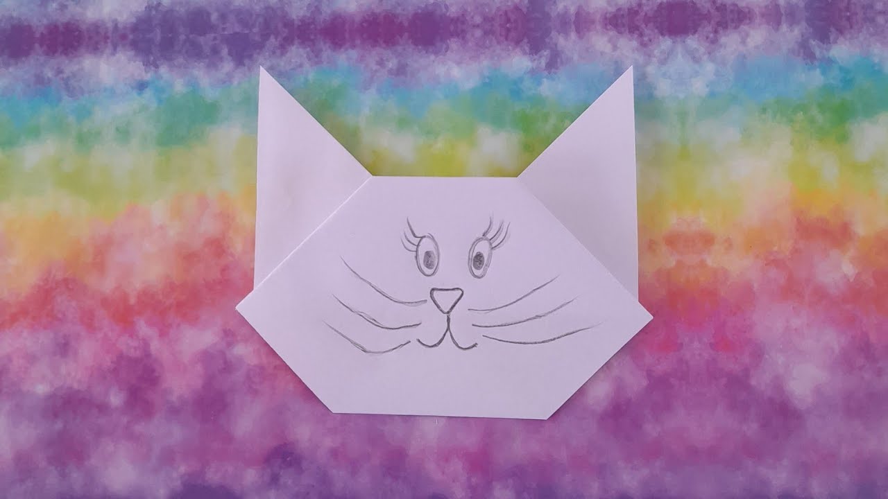 Como fazer um origami de gato, gatinho origami, gato de papel , cat ...