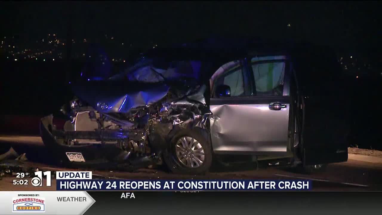 WATCH: Highway 24 back open at Constitution after serious crash - YouTube